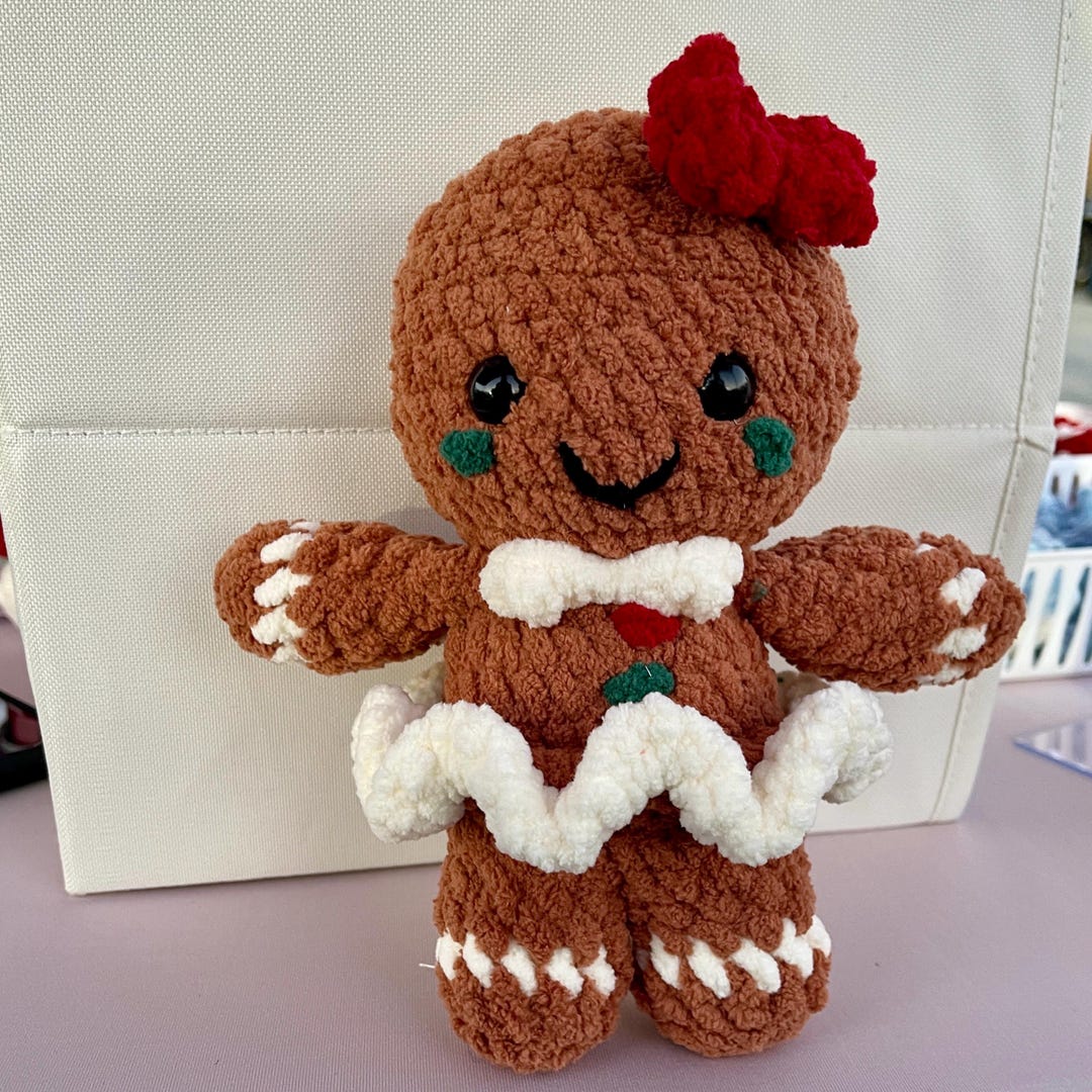 Gingerbread Woman Crochet Plushie | Crochet Plushie | Amigurumi - Etsy