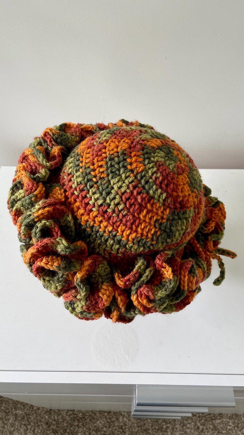 Crochet Fall Ruffle Hat (heavy Ruffles) | Crochet Bucket Hat | Crochet ...