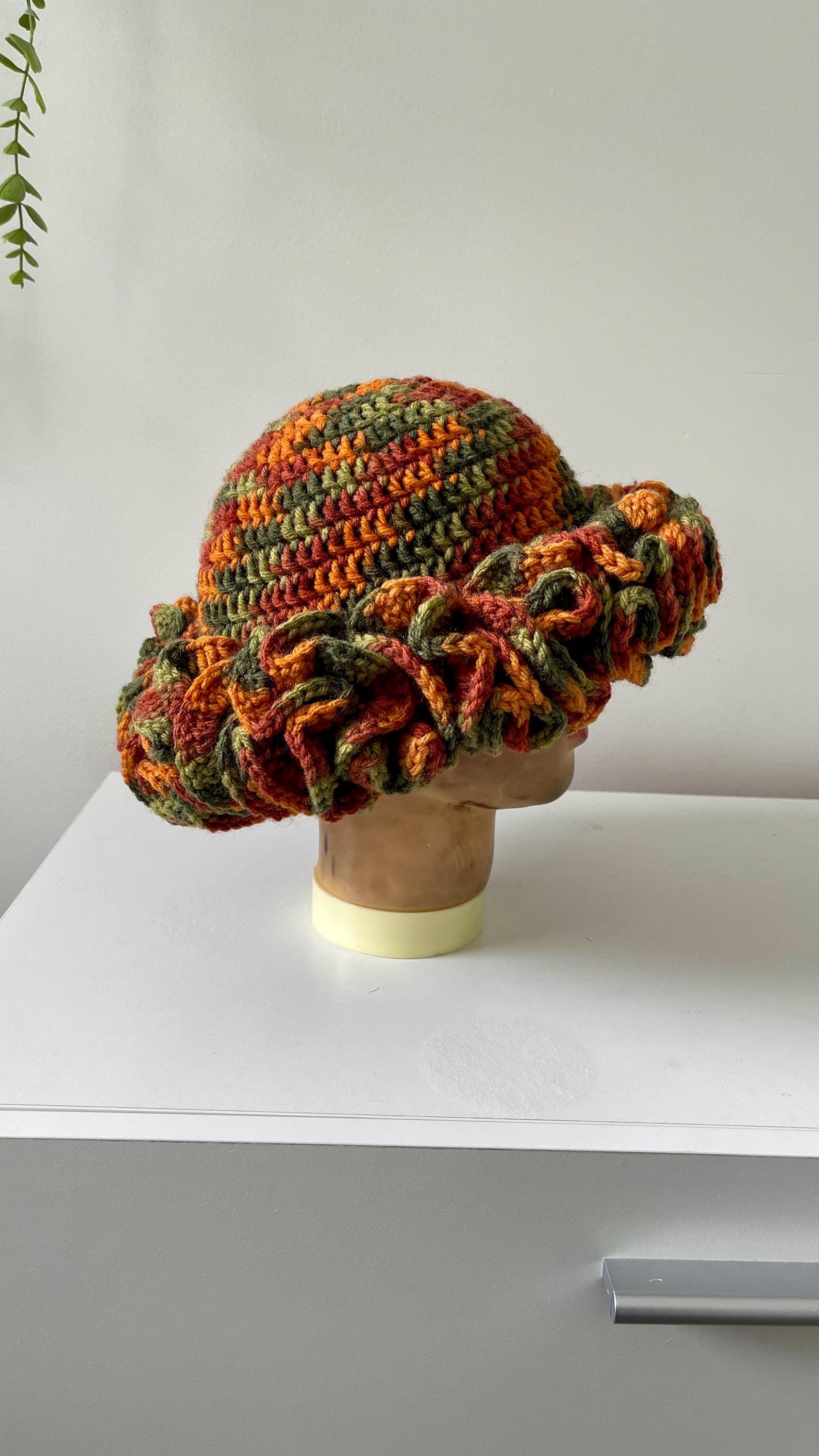Crochet Fall Ruffle Hat (heavy Ruffles) | Crochet Bucket Hat | Crochet ...