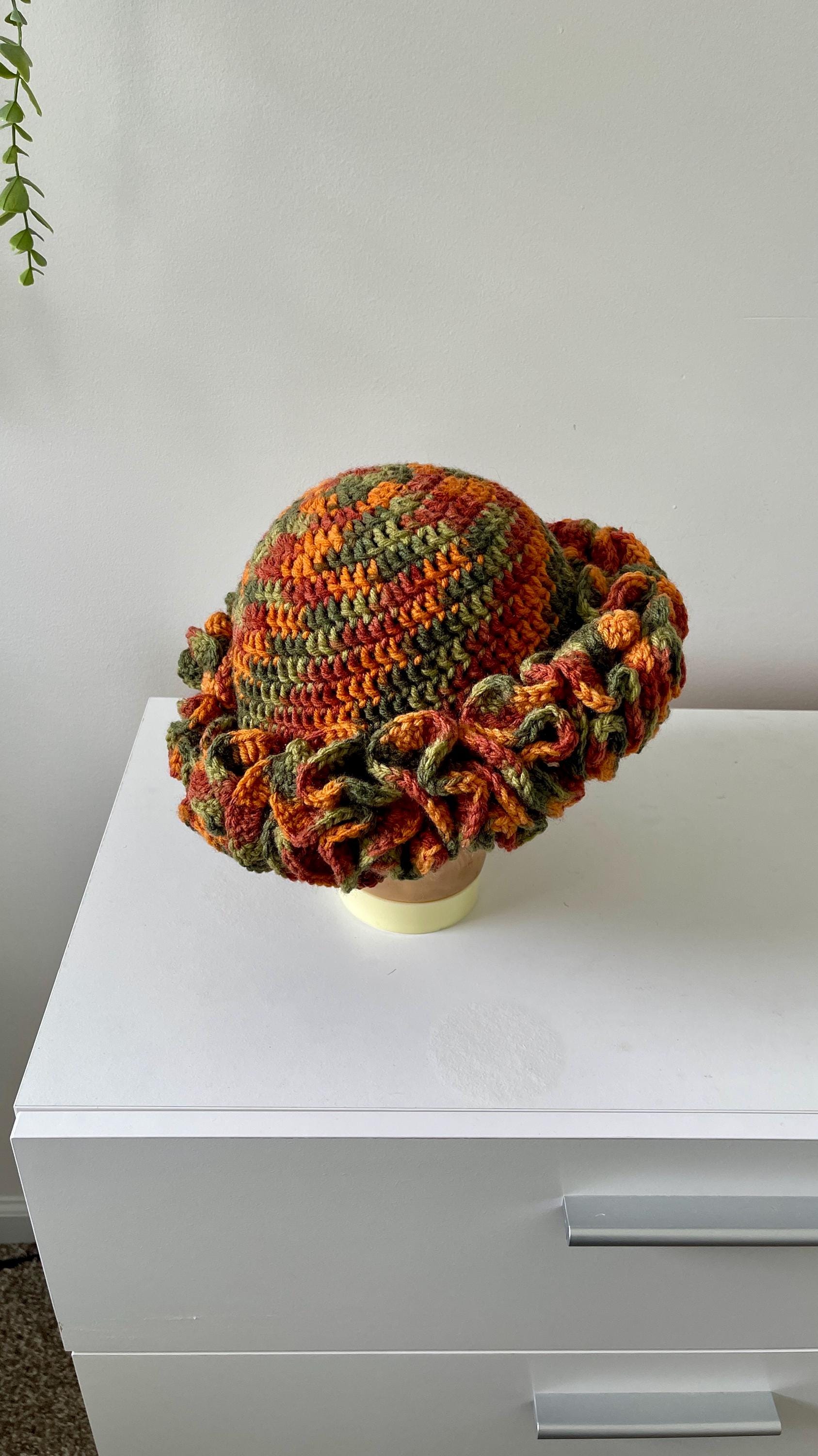 Crochet Fall Ruffle Hat (heavy Ruffles) | Crochet Bucket Hat | Crochet ...