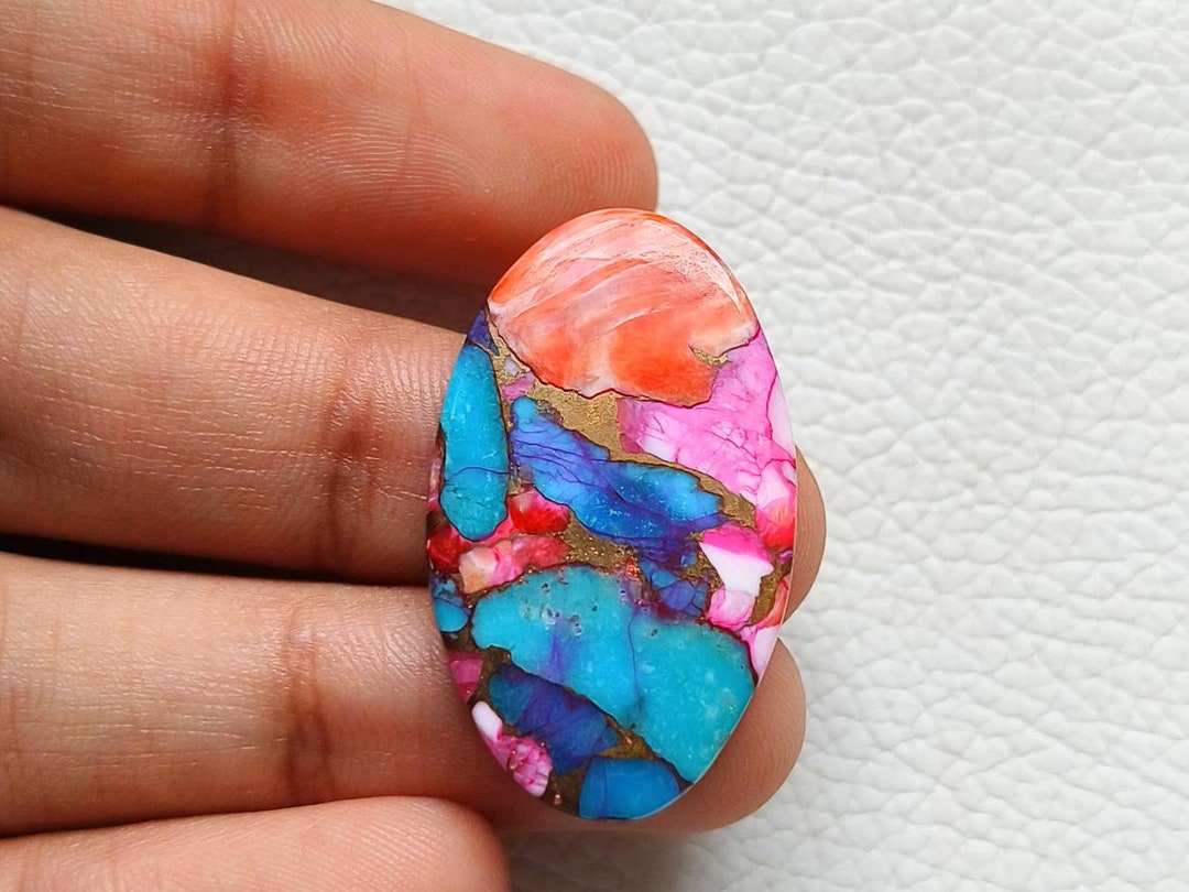 Spiny Oyster Turquoise Rectangle Shape Gemstone Size:- 32X19X3 Mm. AAA+ ...