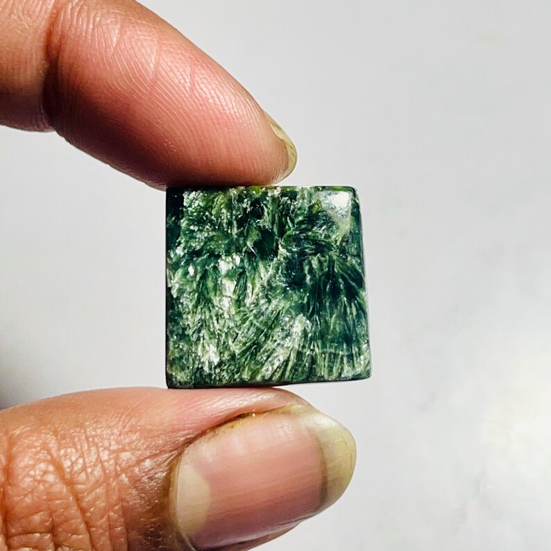 RARE Natural Seraphinite Cabochon Square Shape Handmade Loose Gemstone ...