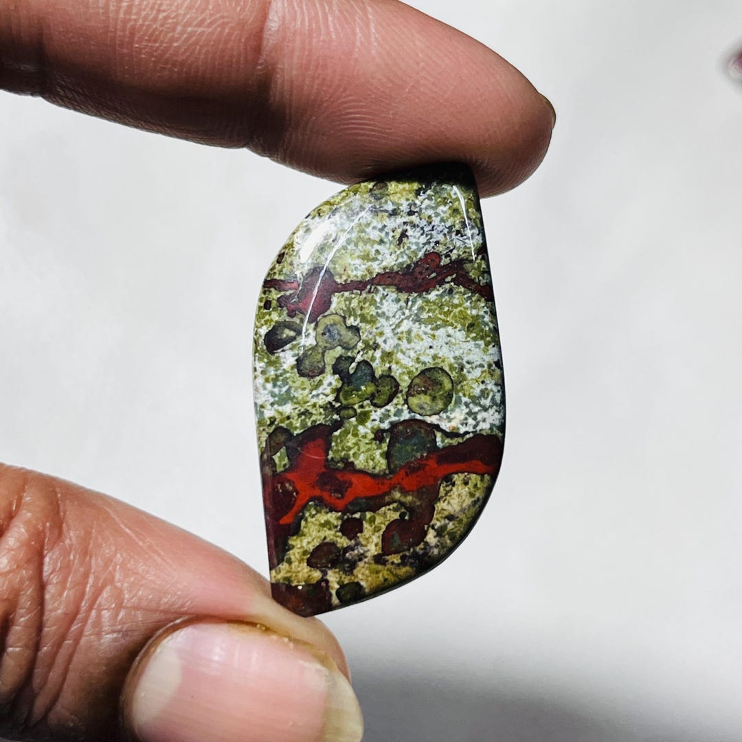 RARE Dragon Blood Jasper, Fancy Shape, Loose Gemstone, Size:40x21x4 Mm ...