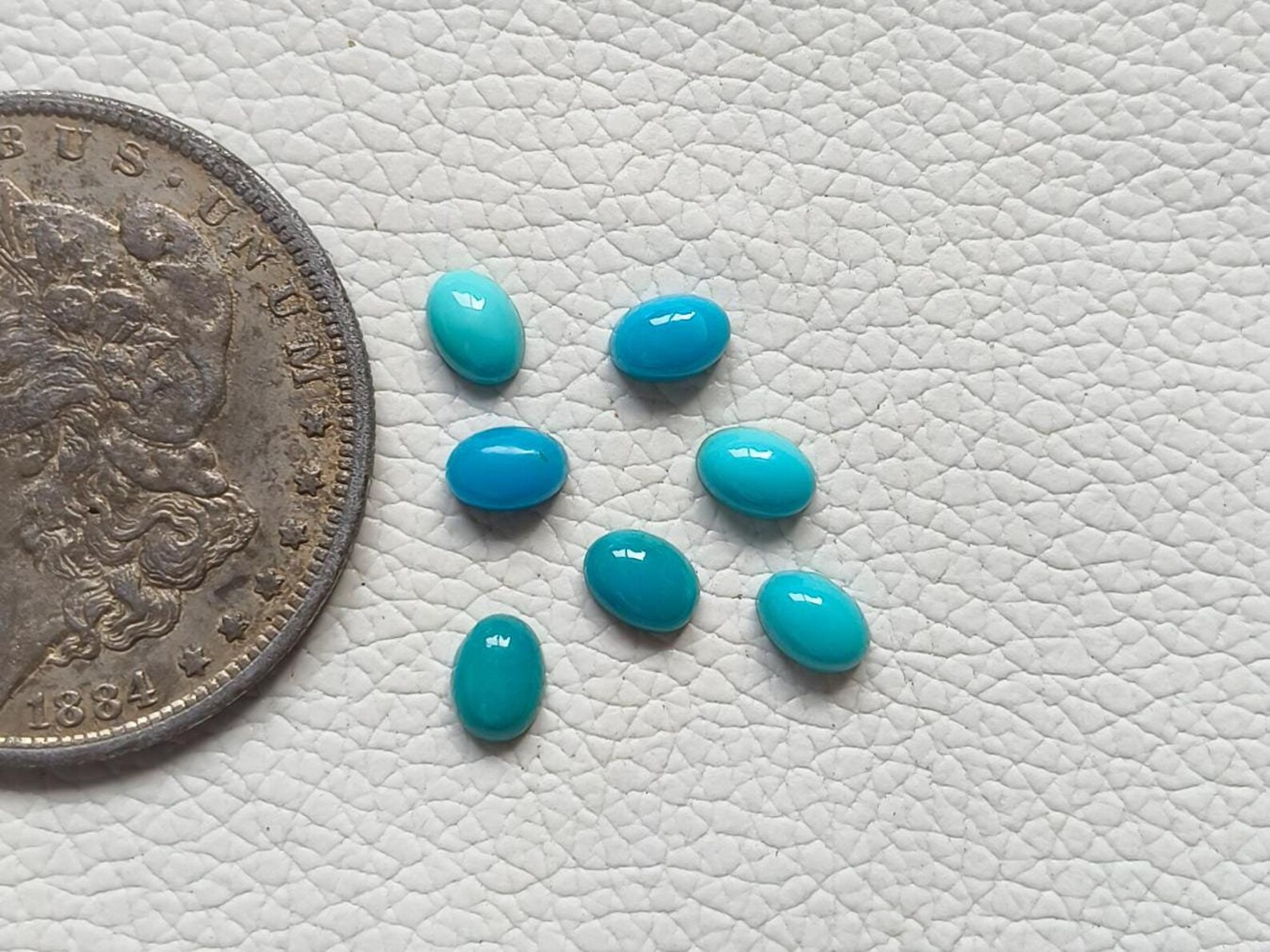7 PCS Persian Turquoise Oval Shape Gemstone Lot Size: 6x8 Mm. AAA ...