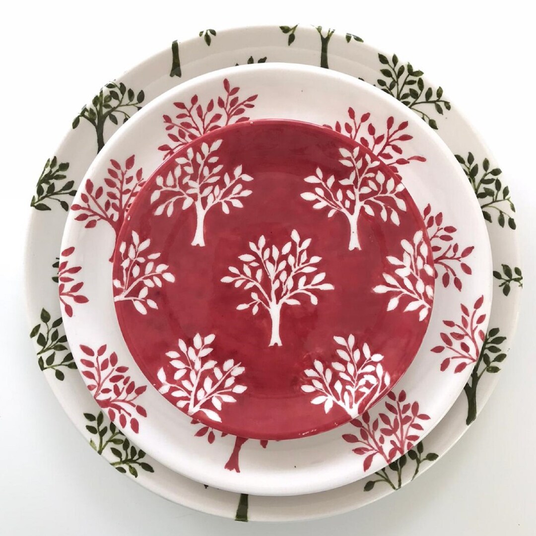 Set of Plate Set, Handmade Ceramic, Handmade Gift, Hand Painted Pottery ...