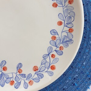 Set of 2 Handmade Ceramic Plates, Hand Painted Ceramic Dinner Plates ...