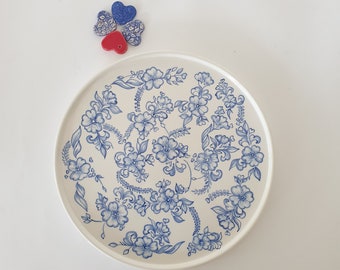 Round Ceramic Tray plate - Etsy