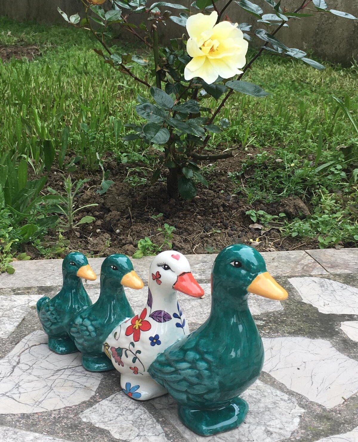 Handmade Ceramic Ducks, Outdoor Decoration, Hand Painted Ceramic Duck ...