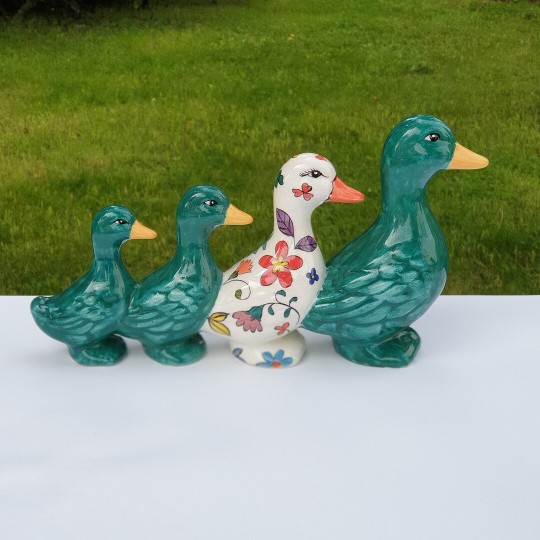 Handmade Ceramic Ducks, Outdoor Decoration, Hand Painted Ceramic Duck Statue, Animal Decor, Cute ...