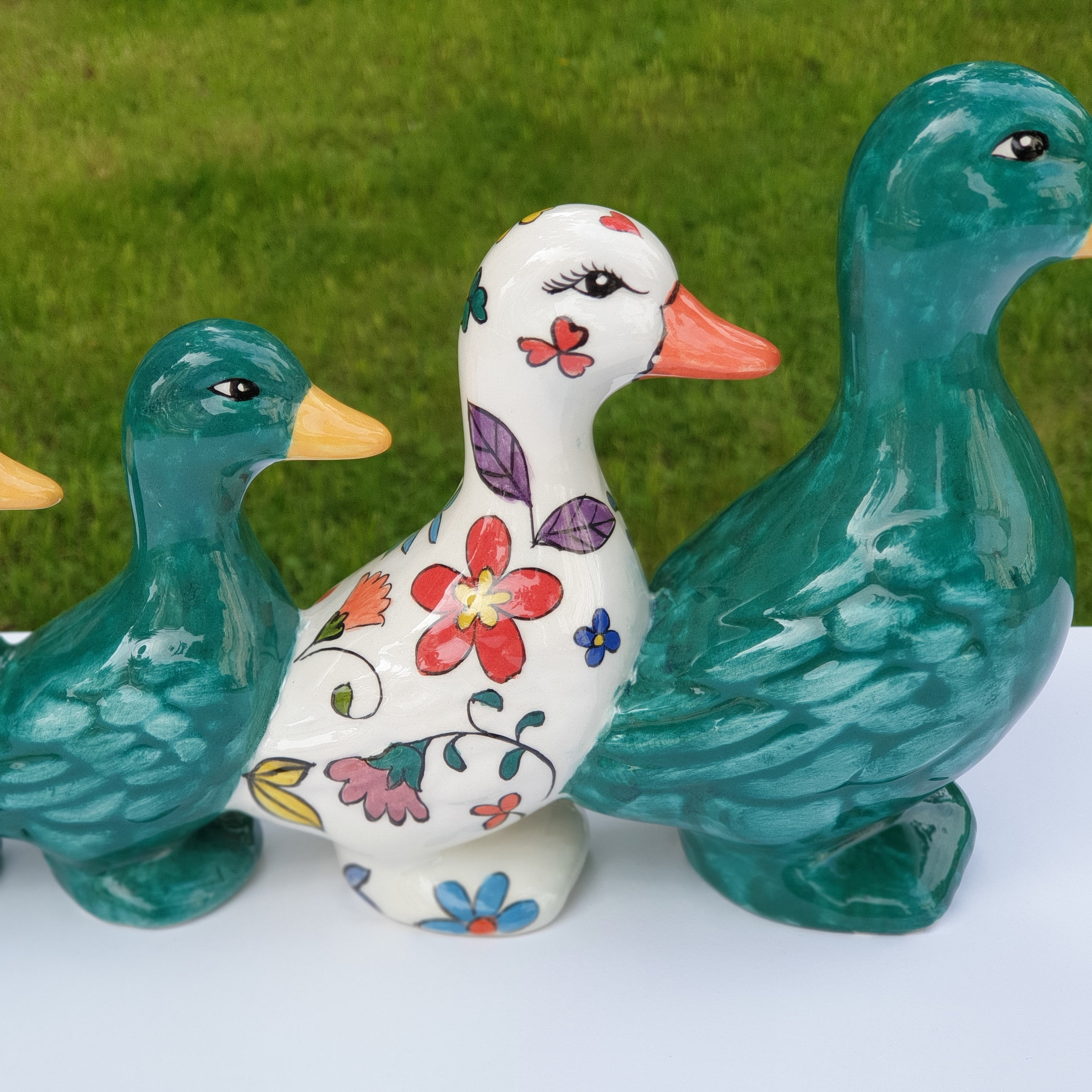 Handmade Ceramic Ducks, Outdoor Decoration, Hand Painted Ceramic Duck Statue, Animal Decor, Cute ...