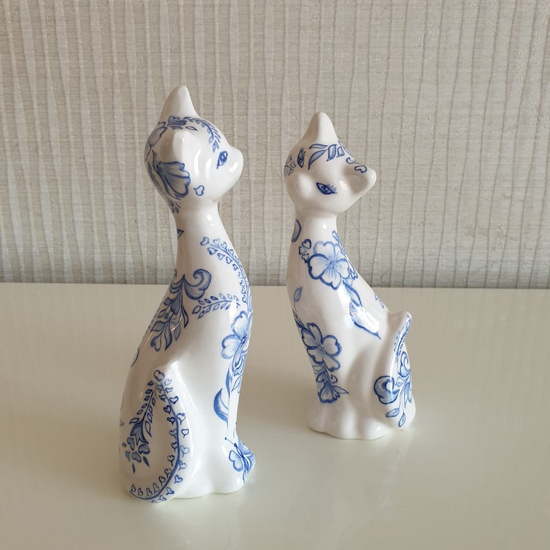 Handmade Ceramic Cats Cat Figurine Romantic Gift for Wife - Etsy