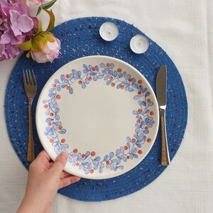 Set of 2 Handmade Ceramic Plates, Hand Painted Ceramic Dinner Plates ...