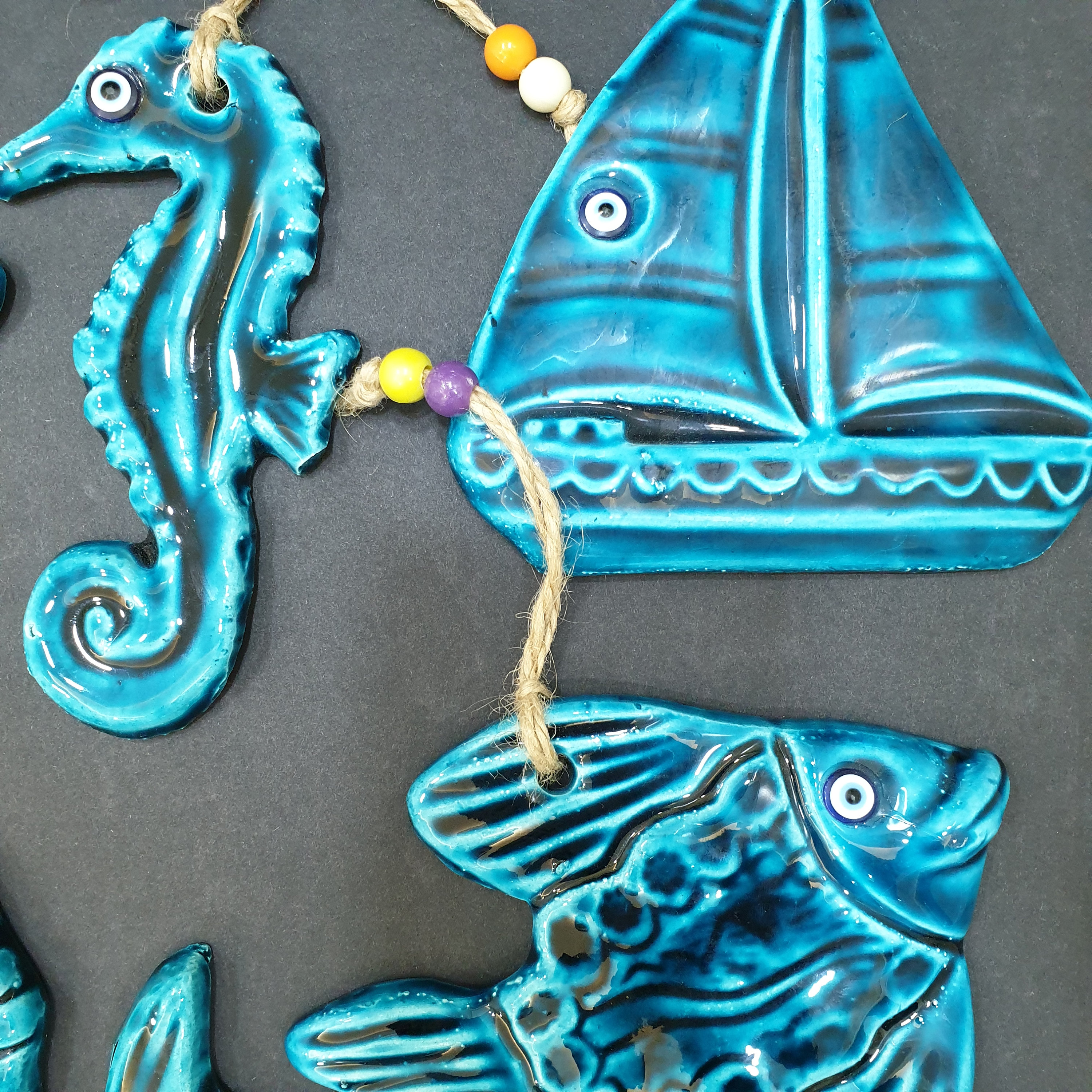 Sea Life Ceramic Wall Decor Hand Painted Ceramic Front Door - Etsy