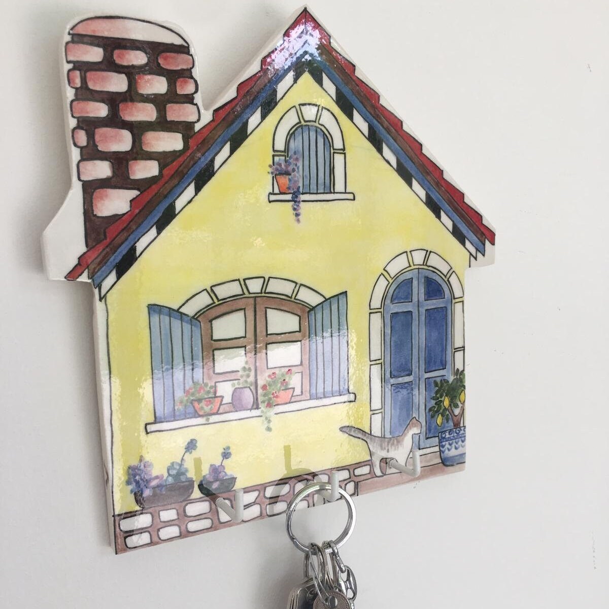 Hand Painted Ceramic Key Holder Ceramic Key Hook for Wall - Etsy