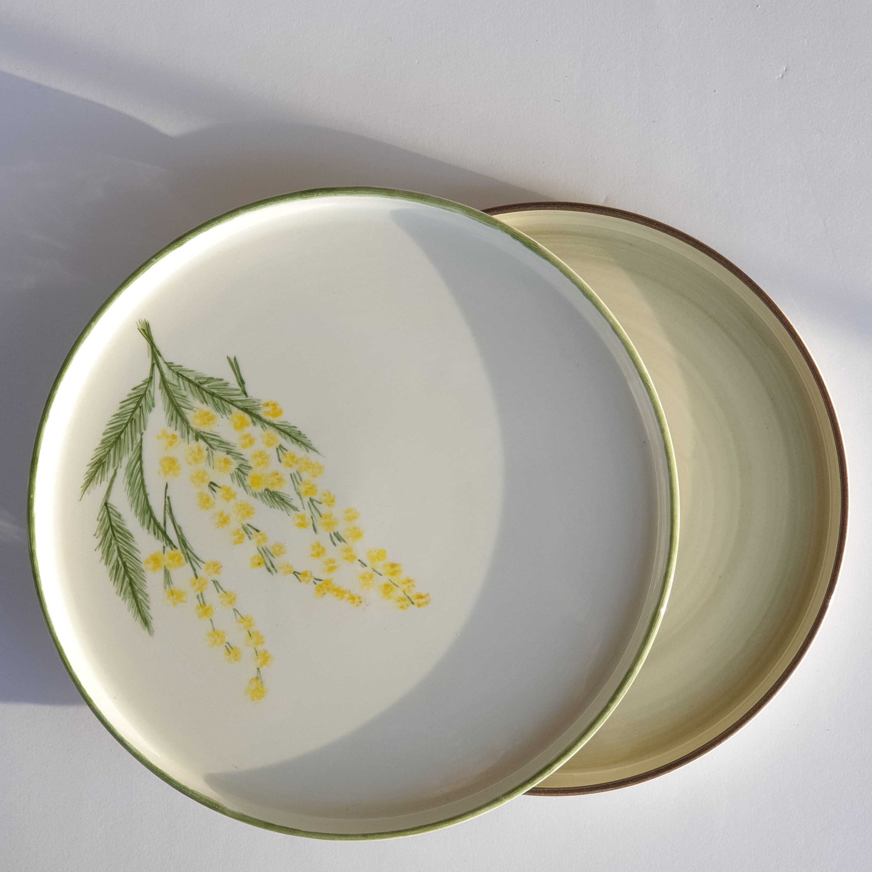 26 Cm Set of 2 Handmade Ceramic Plate Set, Floral Ceramic Plate Set ...