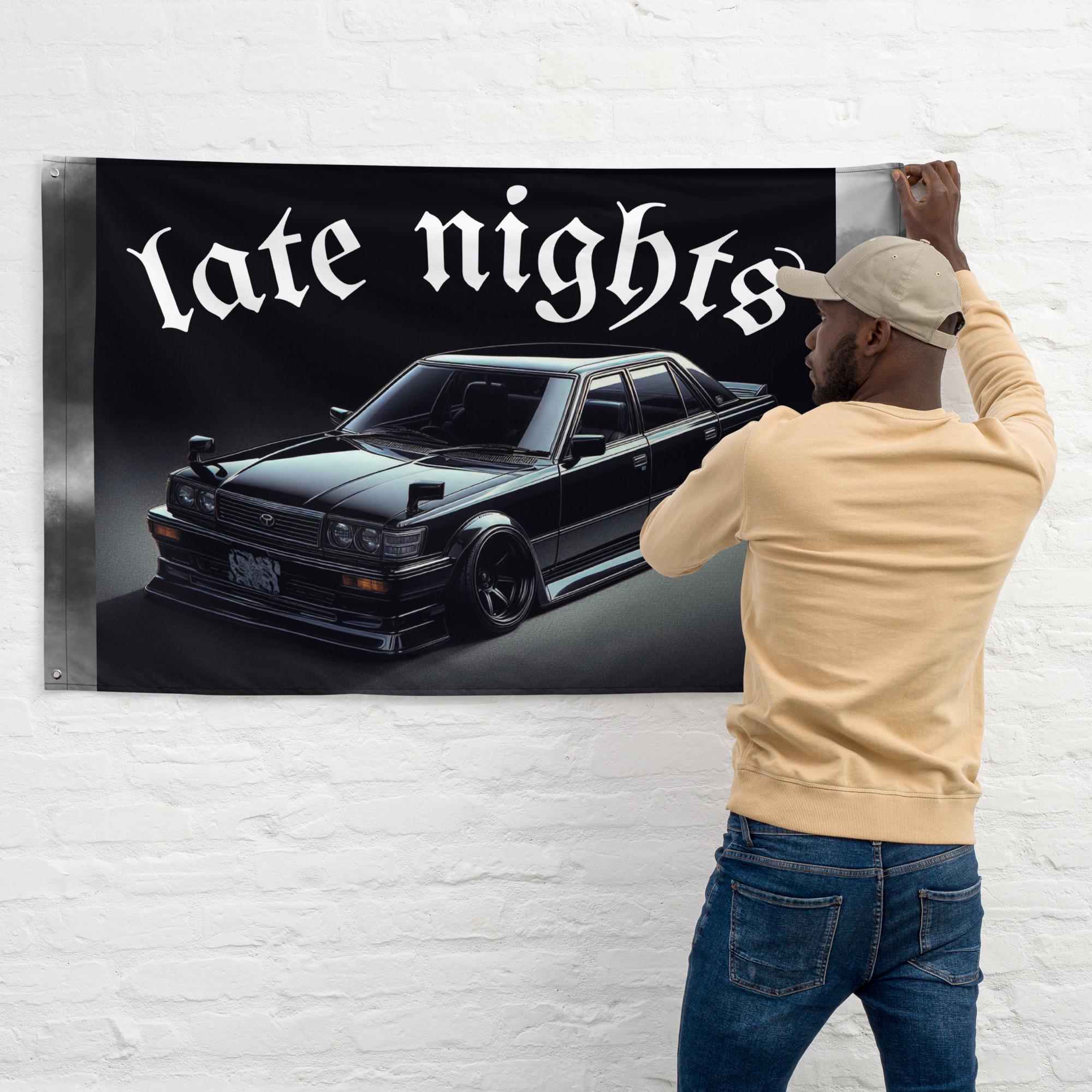 Late Nights Flag - Stance, VIP, Garage Flag, Mechanic Shop, Man Cave ...