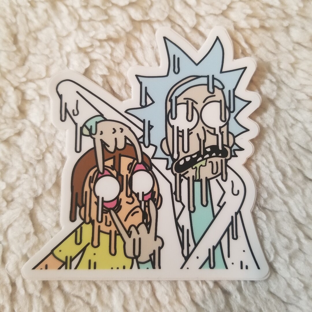 Drip and Morty - Psychedelic Drippy Sticker, Trippy, Art, Cool Sticker ...