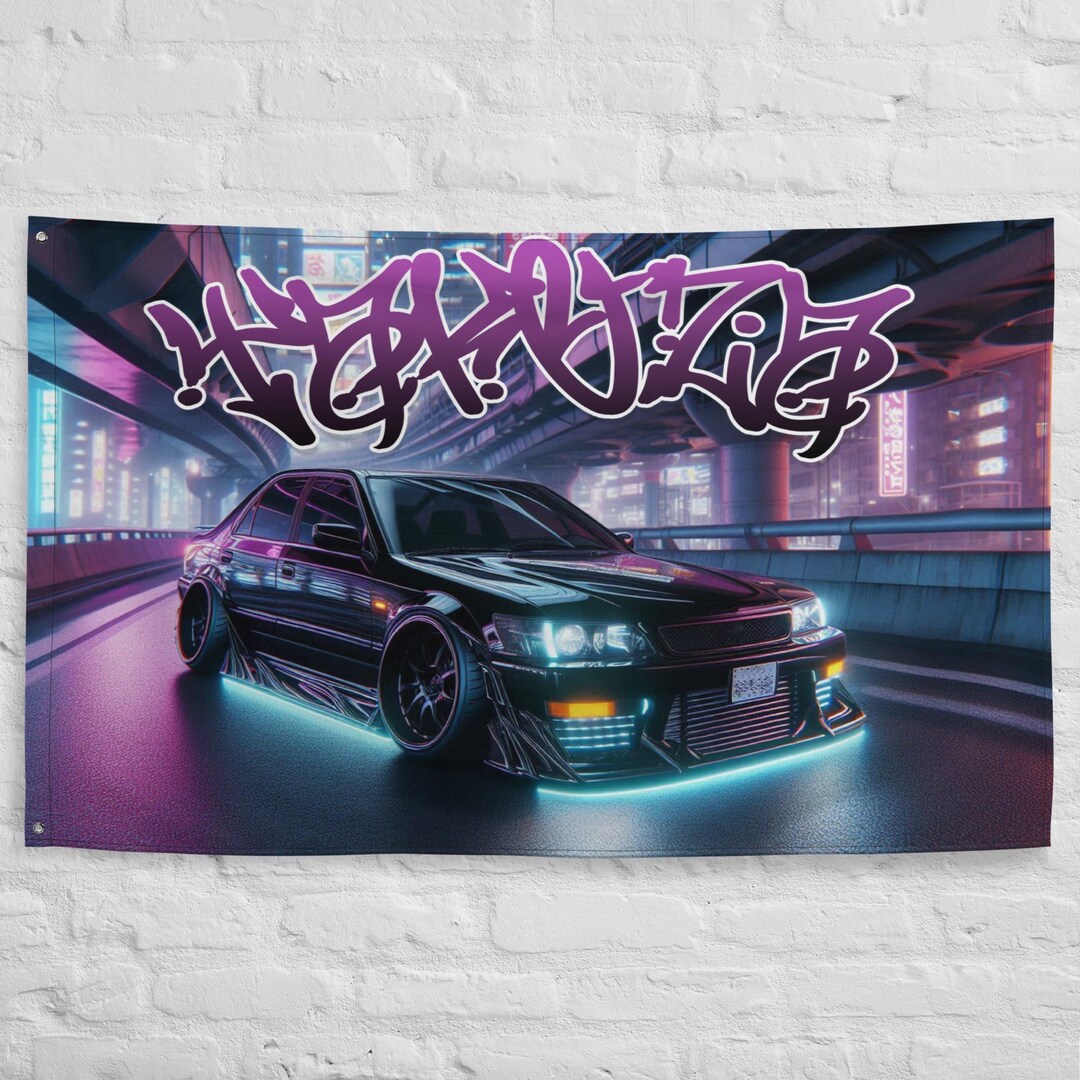JDM Style Flag - Yakuza Graffiti - Nissan, Toyota, Lexus, Honda ...