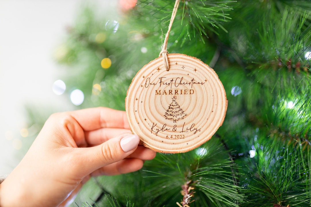 Mr and Mrs Tree Christmas Ornament, First Christmas Married Ornament ...