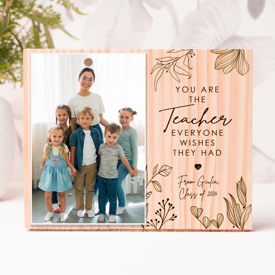 Personalized Teacher Frame, Wood Engraved Gift, Classroom Office Decor ...