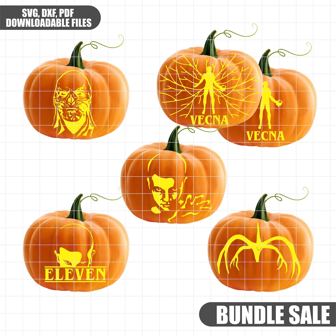 Stranger Things Pumpkin Bundle SVG, Pumpkin ,printable Jack O Lantern ...