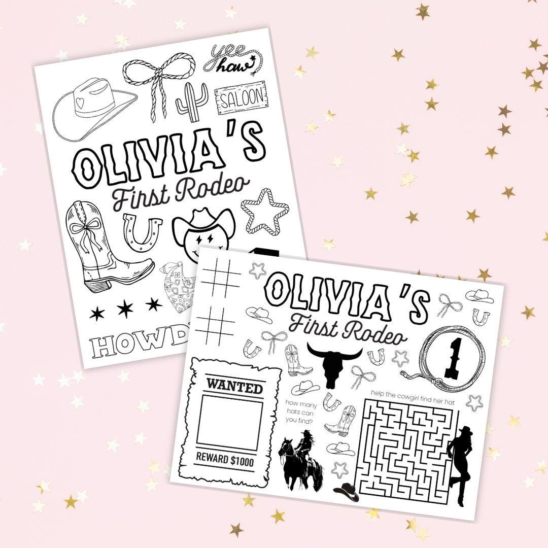 DIGITAL First Rodeo Birthday Coloring Pages for Girls | Birthday Party ...