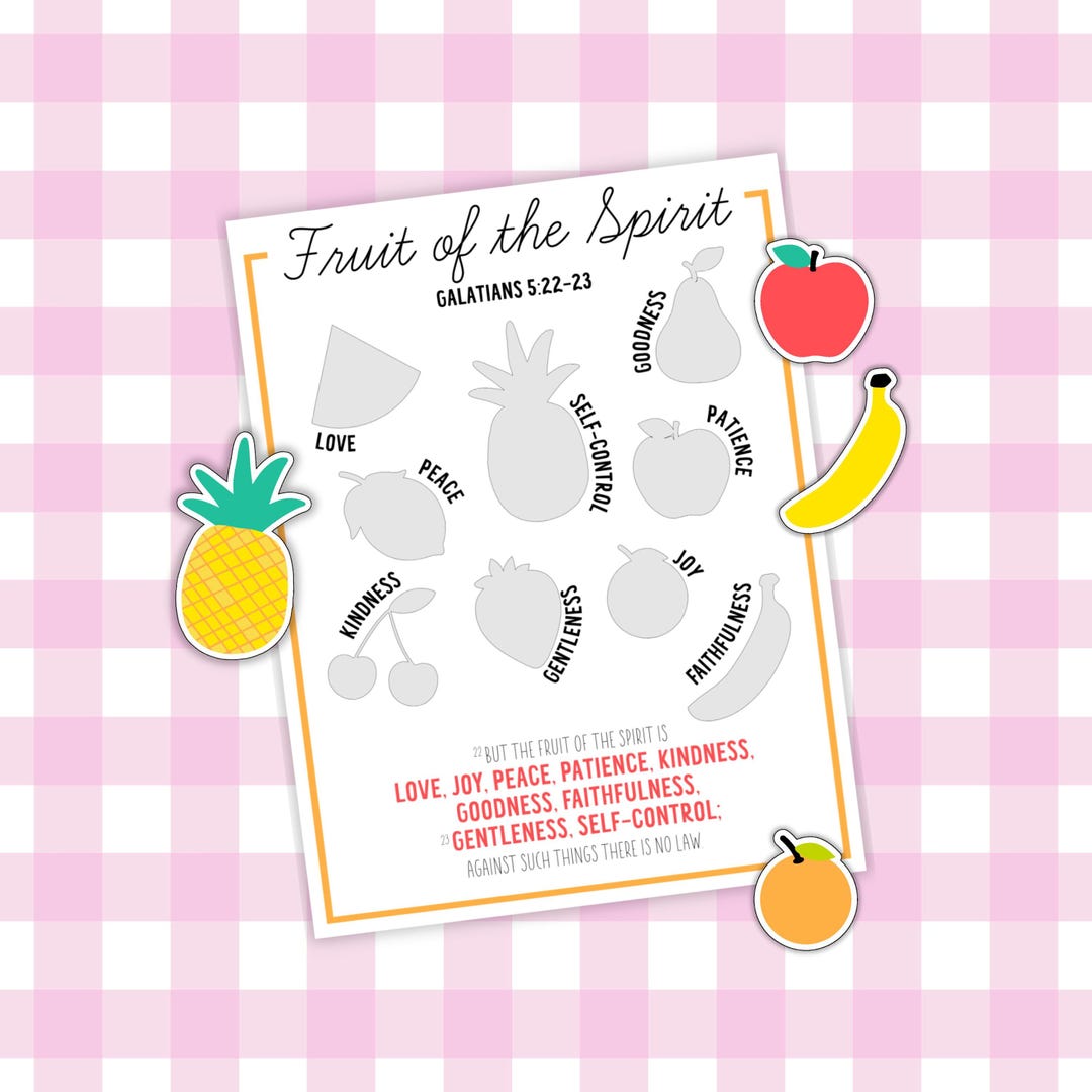 Fruit of the Spirit Printable Worksheet, Homeschool Printable, Bible ...