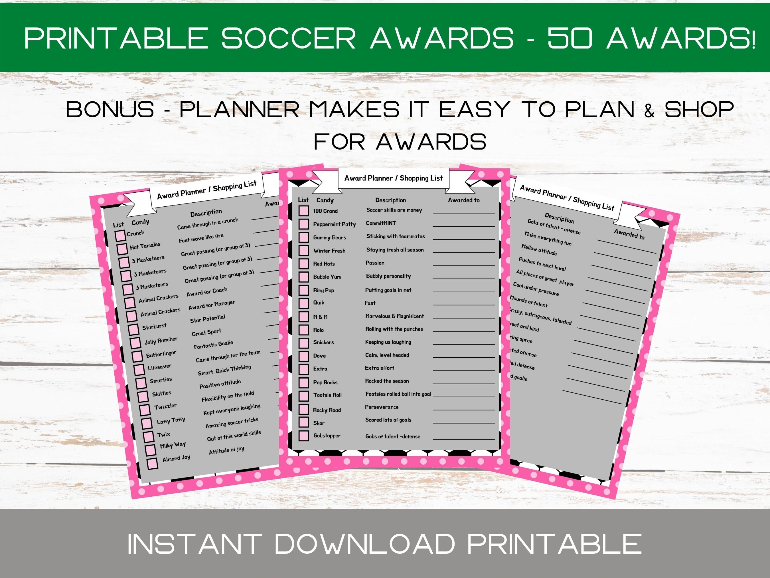 Soccer Team Candy Bar Award Certificates Sports Players Candy Bar ...