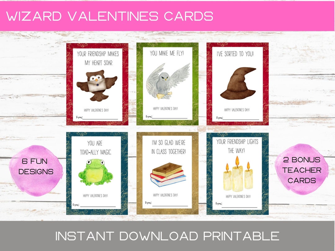 Wizard Inspired Valentines Printable School Valentines - Etsy