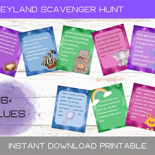 Disneyland Trip Reveal Scavenger Hunt Clues - Etsy