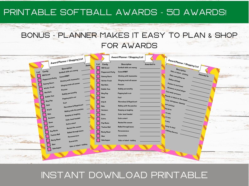 Softball Team Candy Bar Award Certificates Softball Candy Bar Awards ...