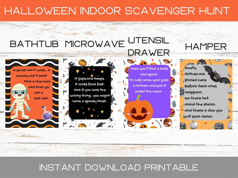Indoor Scavenger Hunt for Kids Halloween Scavenger Hunt - Etsy