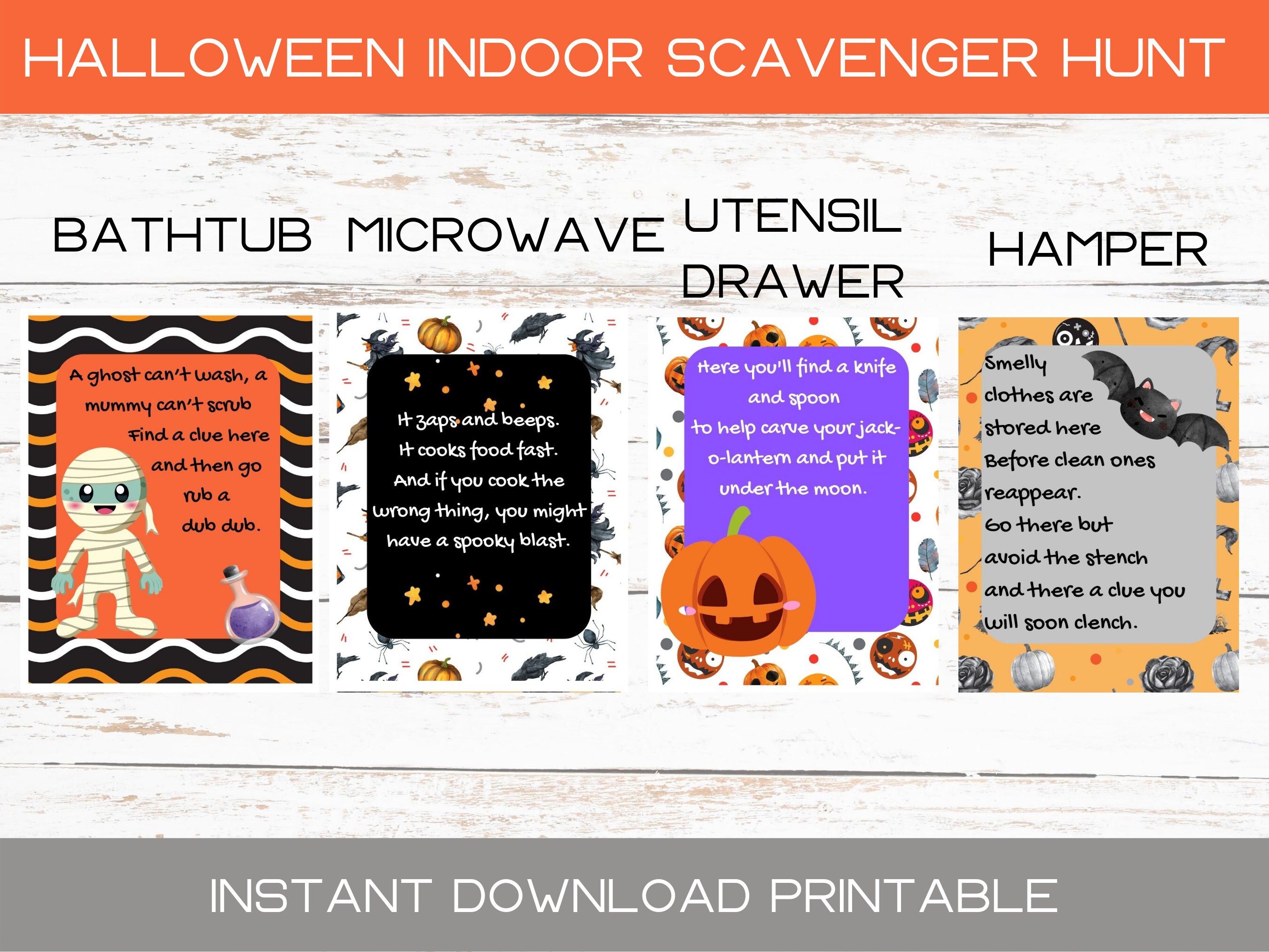 Indoor Scavenger Hunt for Kids Halloween Scavenger Hunt - Etsy