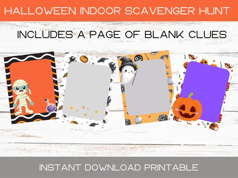 Indoor Scavenger Hunt for Kids Halloween Scavenger Hunt - Etsy