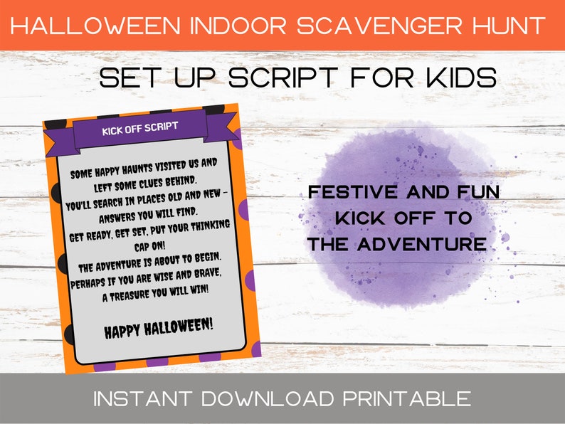 Indoor Scavenger Hunt for Kids Halloween Scavenger Hunt - Etsy