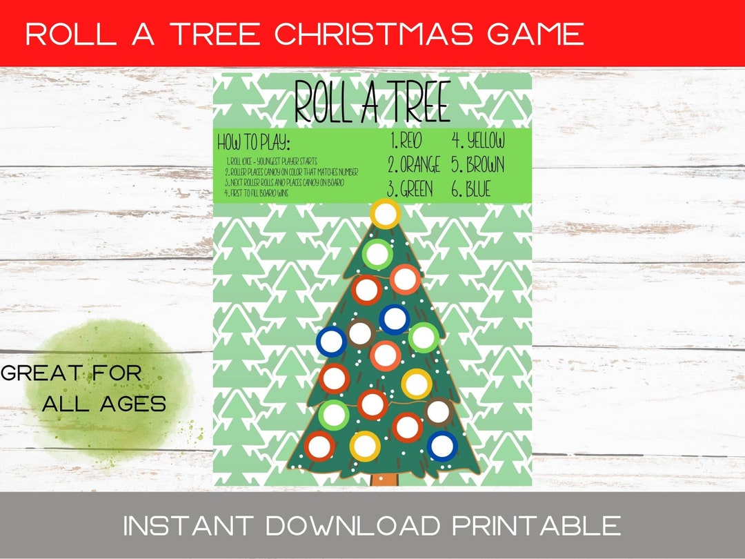 Printable Christmas Game, Roll a Tree Christmas Game - Etsy