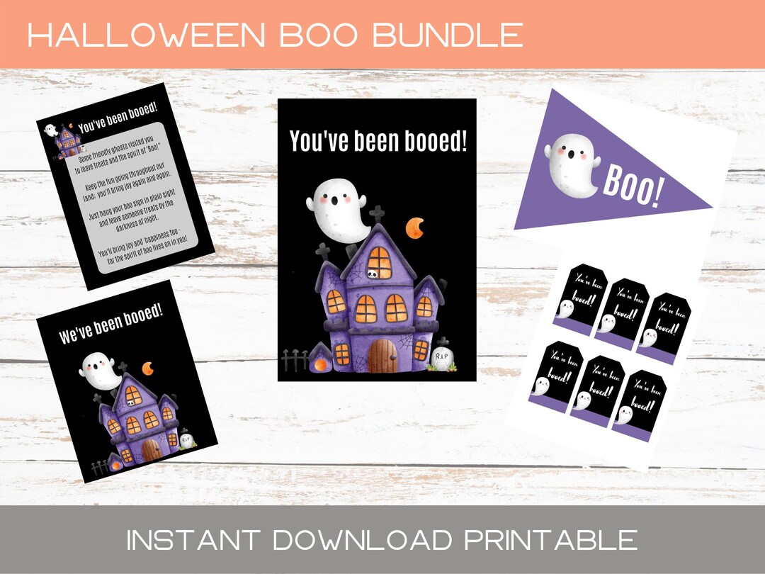 You've Been Booed Printable Kit Halloween Boo Sign - Etsy