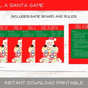 Printable Christmas Game, Roll a Santa Printable Game - Etsy