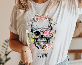 Line Drawing Skull Shirt - Etsy