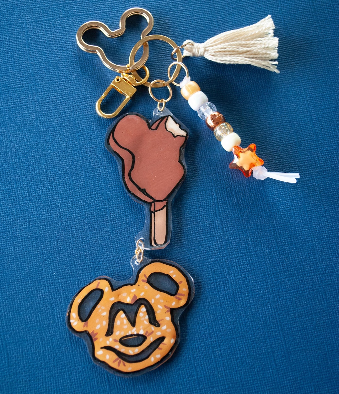 WDW Snacks Mickey Bag Charm - Custom Keychain or Bookmark - Etsy