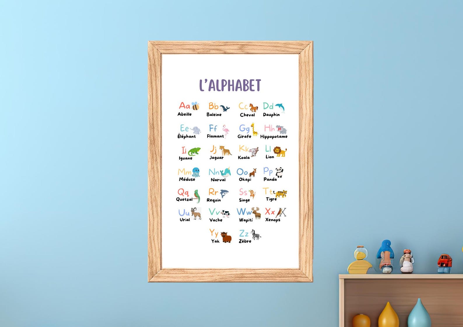 French Alphabet Poster, Alphabet Français, Playroom Wall Art, Learning ...