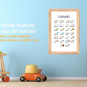 French Alphabet Poster, Alphabet Français, Playroom Wall Art, Learning ...