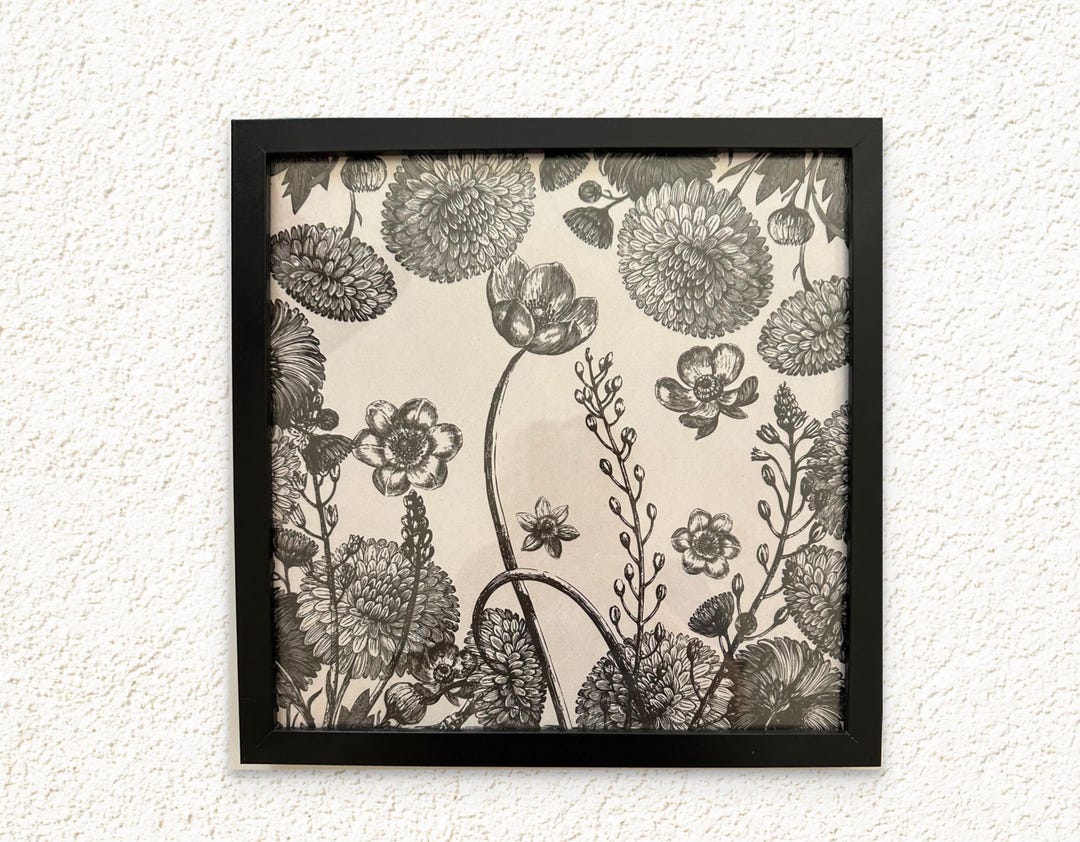 Vintage Black and White Flower Wall Decor - Etsy