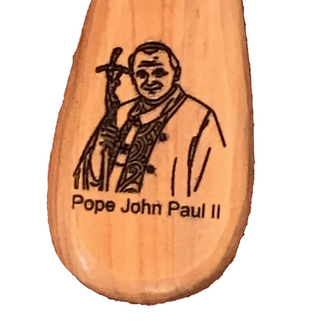 Saint Pope John Paul II - Engraved Holding Cross - Etsy