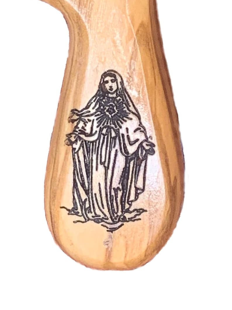 Virgin Mary - Engraved Holding Cross - Etsy