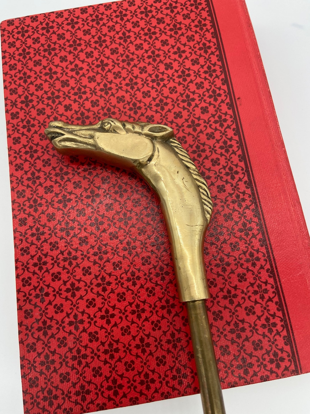 Vintage Brass Horse Head Fire Tool - Etsy