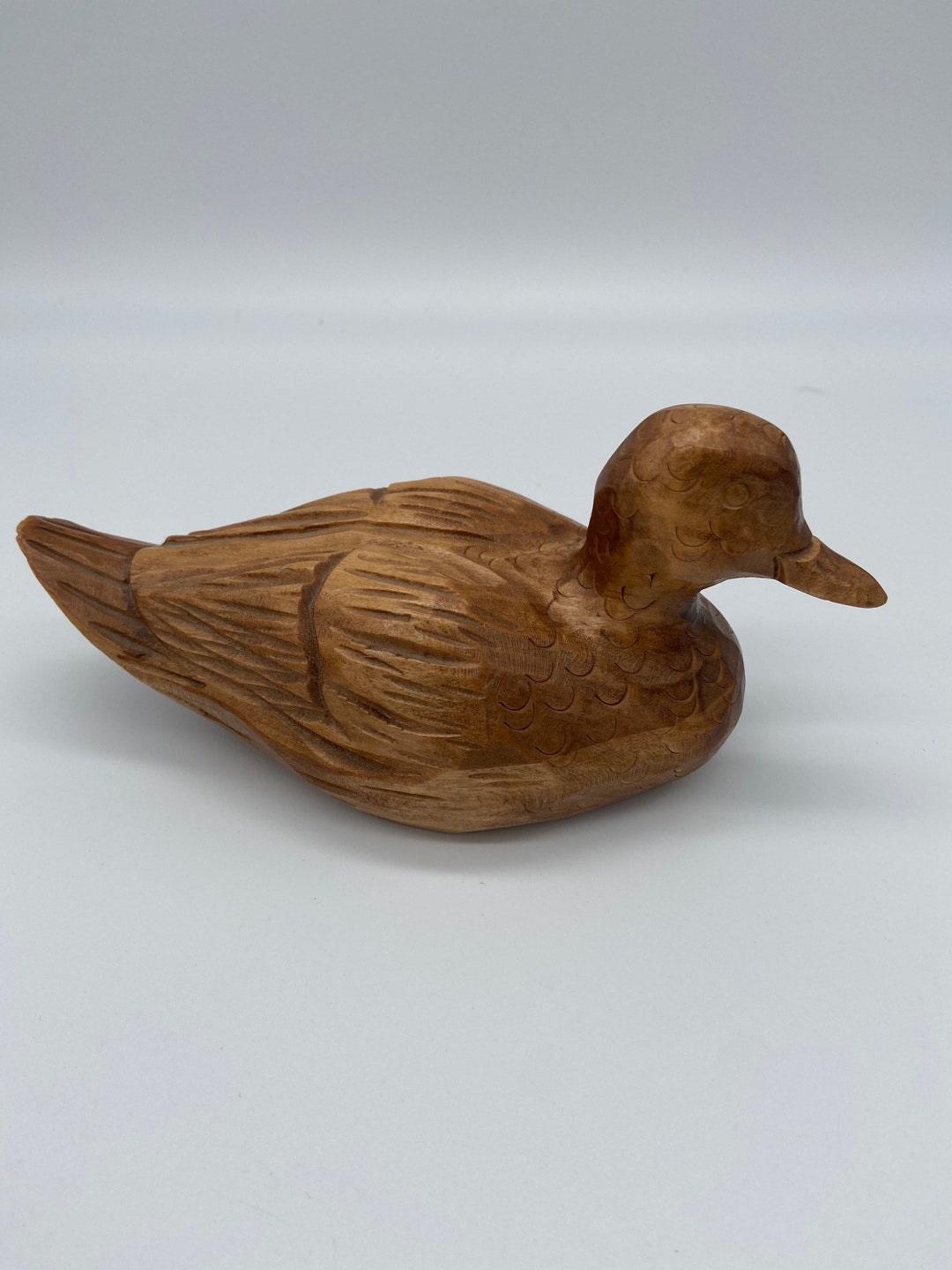 Vintage Paul Emile Caron Hand Carved Wooden Duck Signed - Etsy