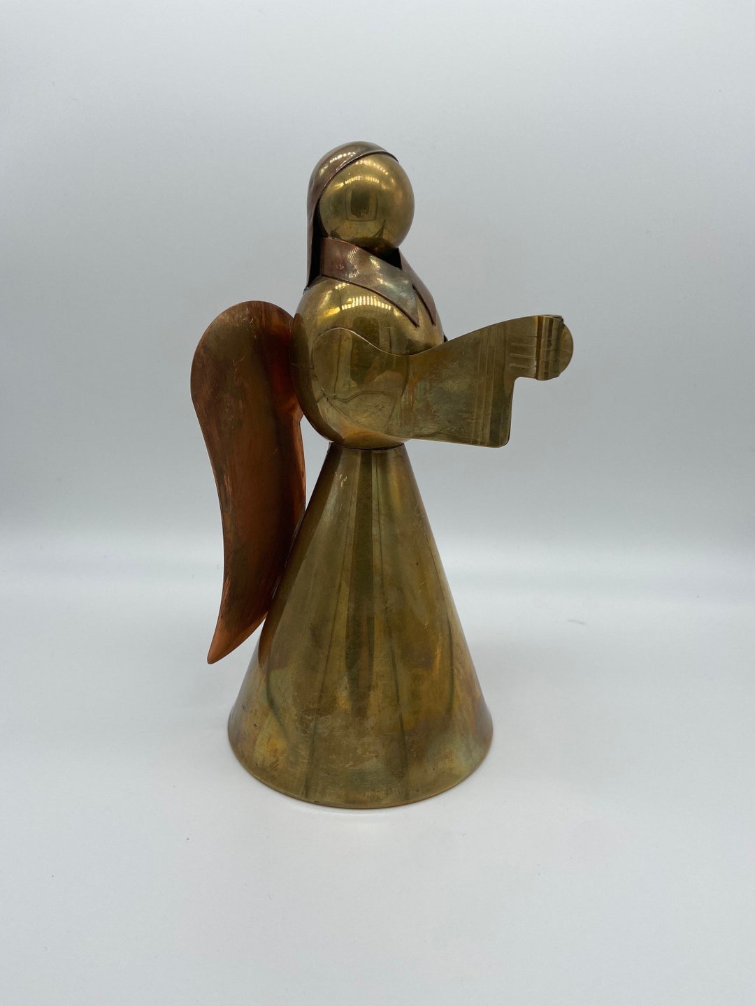 Vintage Large Brass and Copper Angel - Etsy