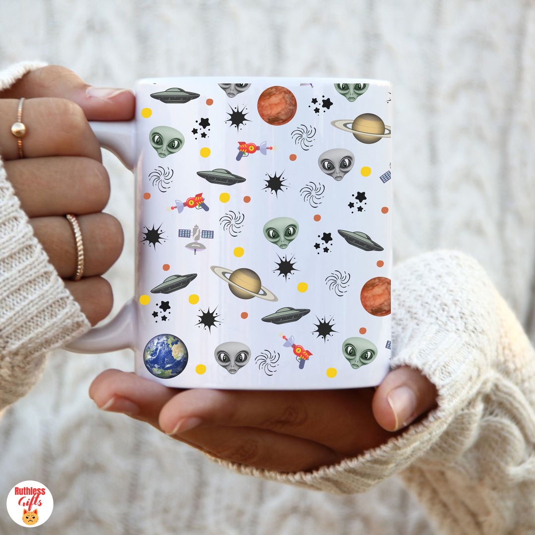 Alien Coffee Mug, Flying Saucer Tea Cup, UFO Coffee Mug, Rocket Teacup ...