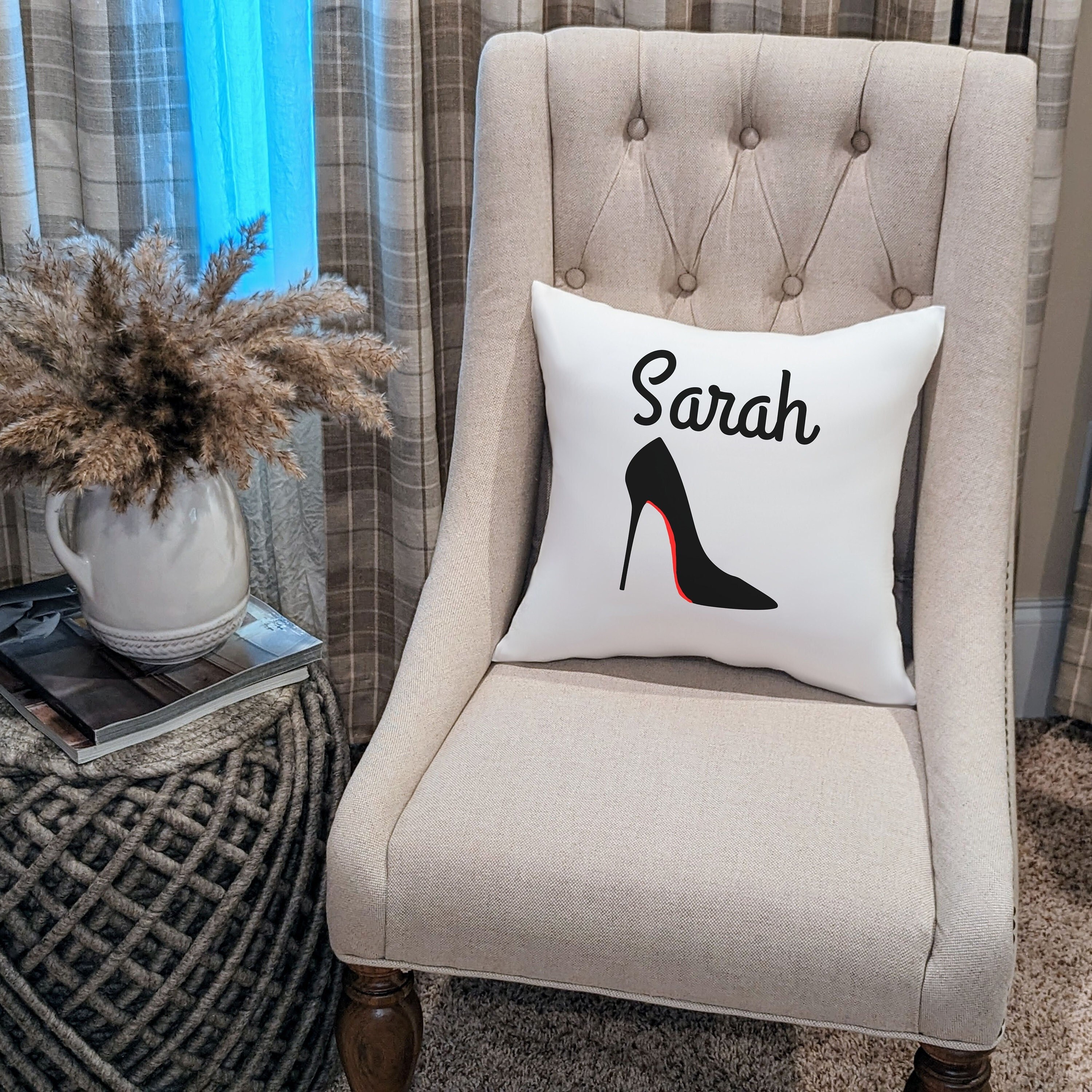 Red Bottom Heels Pillow, Customized Red Bottoms Throw Pillow, Custom ...
